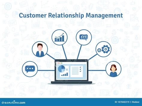 Organization Of Data On Work With Clients Crm Concept Customer Relationship Management Vector