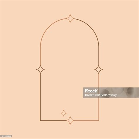 아크 아치 프레임 아크 프레임 양식화 된 별 추상적인 다채로운 미니멀리즘 선형 디자인 요소 기하학적 형태 현대적인 아치 모양