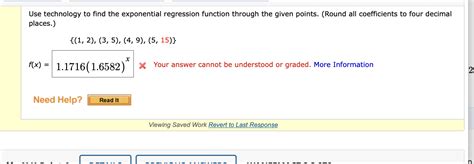 Solved Use Technology To Find The Exponential Regression Chegg Com