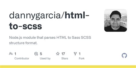 GitHub Dannygarcia Html To Scss Node Js Module That Parses HTML To Sass SCSS Structure Format
