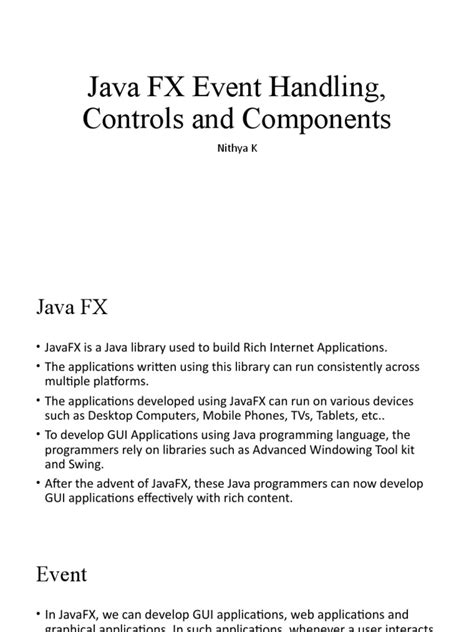Java Fx Event Handling Controls And Components Pdf Java Programming Language Graphical