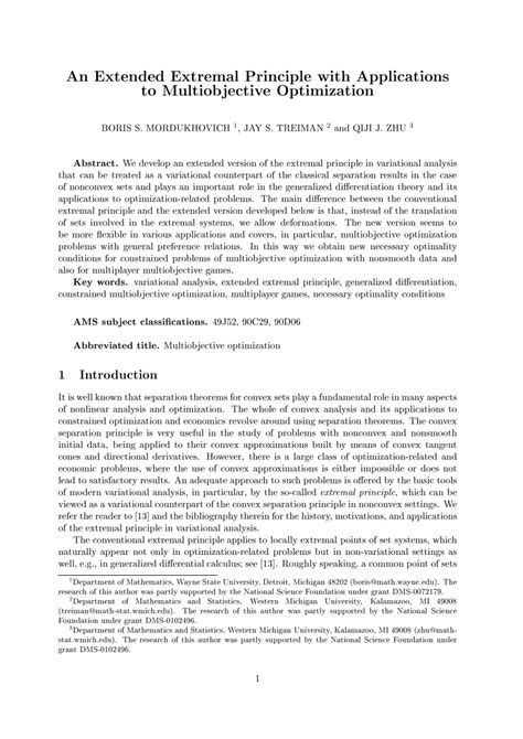 Pdf An Extended Extremal Principle With Applications To