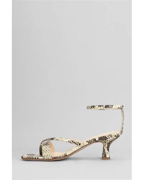 Anna F Sandals In Python Print Leather Lyst