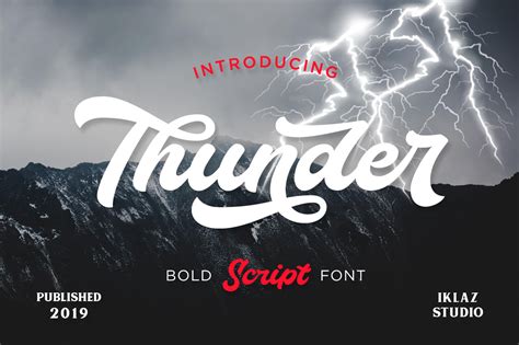 Thunder Script Typeface On Yellow Images Creative Store