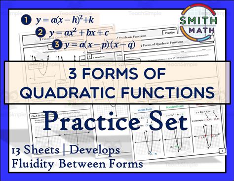 Forms Of Quadratic Functions Practice Set By Teach Simple