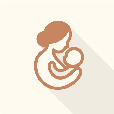 Un Icono De Madre E Hijo Símbolo Del Amor De Las Madres Vector Premium
