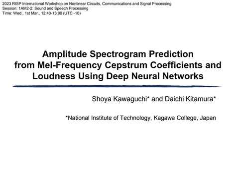 Amplitude Spectrogram Prediction From Mel Frequency Cepstrum Coefficients And Loudness Using