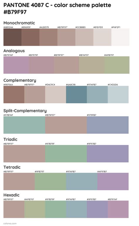PANTONE 4087 C color palettes - colorxs.com