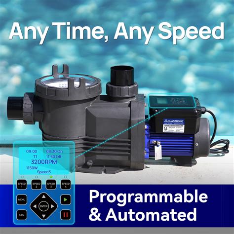 aquastrong 1 5 hp variable speed pool pump for in above