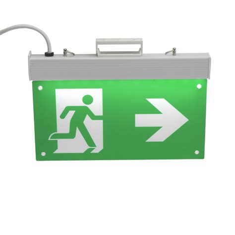 Hang Safety Emergency Exit Sign LED Light Rechargeable Ni Cd Battery Green Printing Exit Sign
