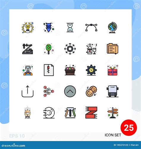 Mobile Interface Filled Line Flat Color Set Of 25 Pictograms Of Biology