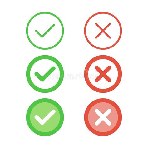 Cross And Check Mark Icon In Flat Style Checkmark Right Vector Illustration On Isolated