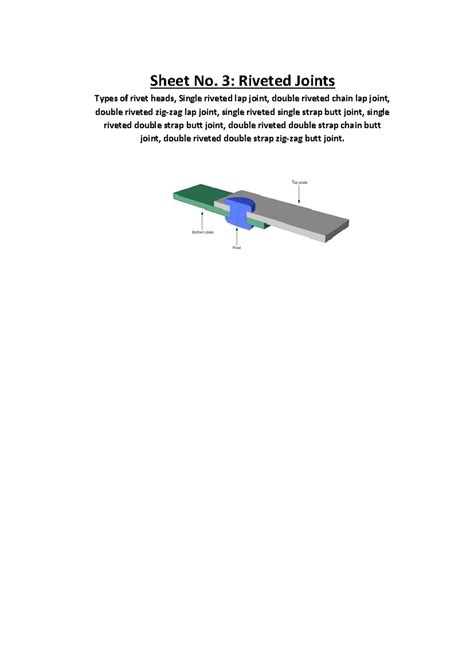 sheet 3 riveted joints sheet no 3 riveted joints types of rivet