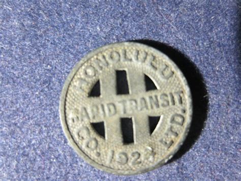 1 1924 Hawaii Rapid Transit Token Good For Full Fare Honolulu