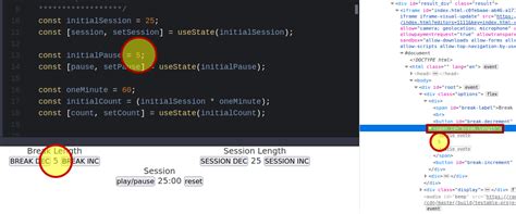 react usestate pomodoro clock not passing test 5 javascript the freecodecamp forum