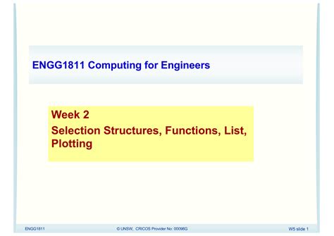 Week02 Engg1811 In 2021 Week 2 Selection Structures Functions