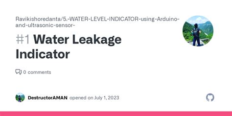 Water Leakage Indicator Issue Ravikishoredanta Water Level Indicator Using Arduino And