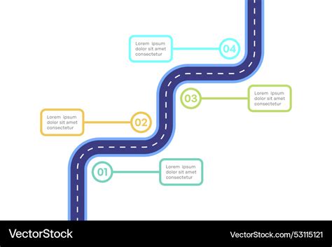 Colorful Roadmap Infographic With 4 Step Process Vector Image