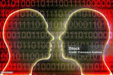 Human Head With Binary Code On The Background Concept Image Stock Illustration Download Image
