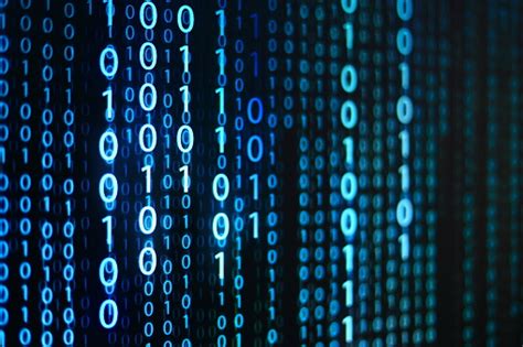 Computer Data Matrix Vertical Digital Binary Code Moving Motion