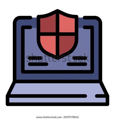 Secured Laptop Icon Outline Secured Laptop Stock Vector Royalty Free 2099978836 Shutterstock