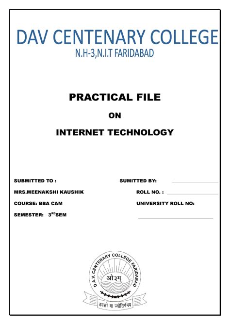 Practical File It Of Compute Science And Bca Practical File On Internet Technology