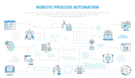 Premium Vector Rpa Robotic Process Automation Concept With Icon Set Template Banner With