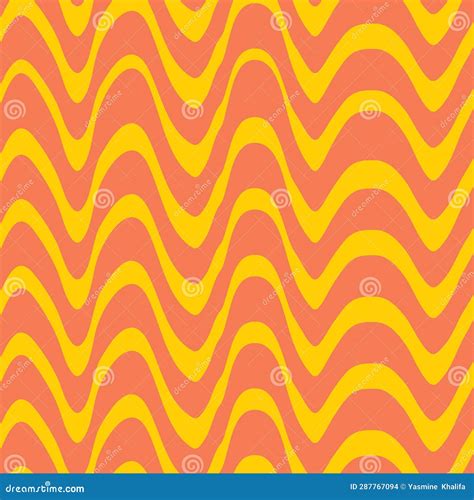 Groovy Waves Seamless Pattern Psychedelic Abstract Curved Vector Background In 1970s Hippie
