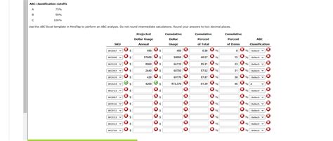 Solved Consider The Abc Classification Cutoffs Provided In