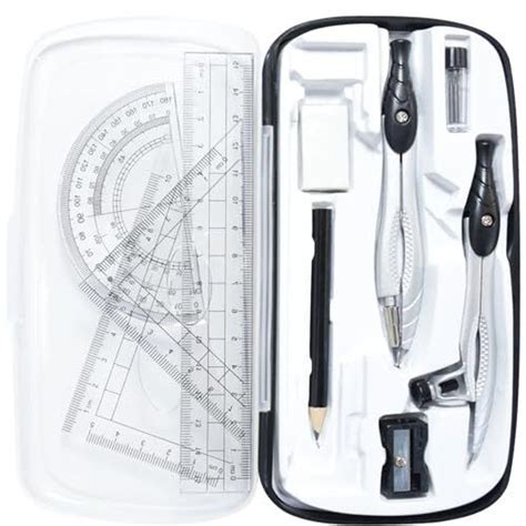 Sayeec Geometry Set 10 Pcs Math Protractor Compasses Kit With Ruler Online Marketplace
