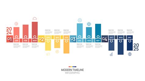 비즈니스 로드맵 타임라인 인포그래픽 템플릿입니다 마일스톤 요소 타임라인 다이어그램 달력 및 4분기 주제 벡터 인포그래픽 인포그래픽에 대한 스톡 벡터 아트 및 기타 이미지