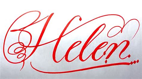 Helen Name Signature Calligraphy Status How To Write With Cut Maker Calligraphy Cursive