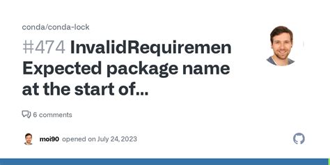 Invalidrequirement Expected Package Name At The Start Of Dependency