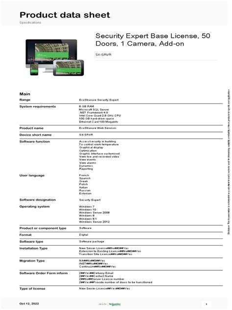 Ecostruxure™ Security Expert Sx Srvr Pdf Microsoft Windows Software
