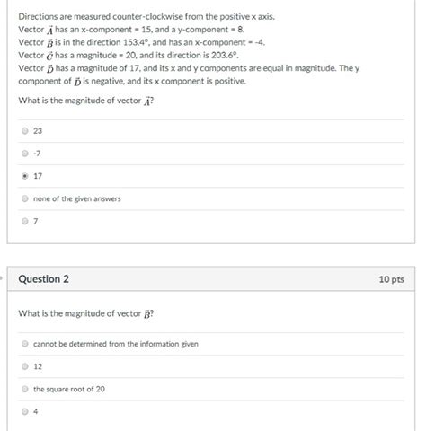 Solved Directions Are Measured Counter Clockwise From The