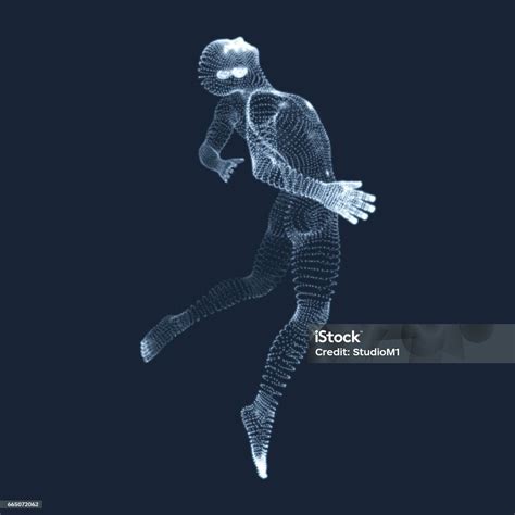 점프 맨 벡터 그래픽 구성 입자의 남자의 3d 모델 3차원 형태에 대한 스톡 벡터 아트 및 기타 이미지 3차원 형태 개념 기호 개발 Istock