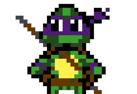 Tortue Ninja Donatello Pixel Art