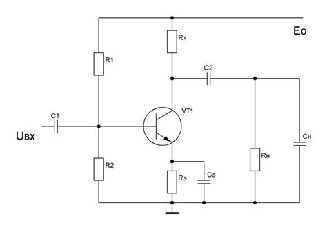 Анализ статического и динамического режимов работы каскада с общим эмиттером Схема каскада с