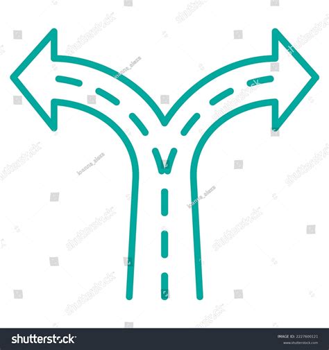 Simple Minimal Modern Line Crossroad Icon Stock Vector Royalty Free 2227600121 Shutterstock