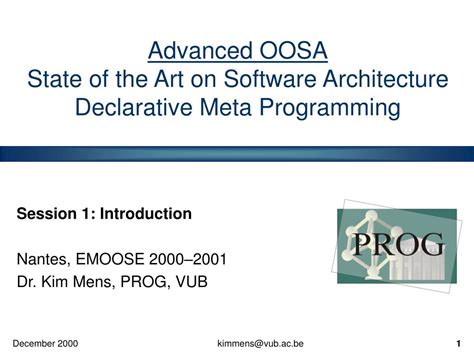 ppt advanced oosa state of the art on software architecture declarative meta programming