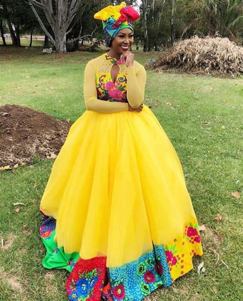 Clipkulture Bride In Yellow Tsonga Traditional Wedding Dress With Doek