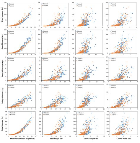 Relationship Between Stem Root Branch Foliage And Total Biomass And Download Scientific