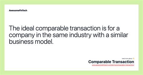 Comparable Transaction Awesomefintech Blog