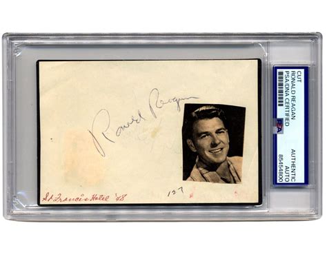 President Ronald Reagan Signed Cut W Vintage Photograph As Actor Psa