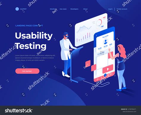 People Testing Interface Usability Mobile Application Stock Vector