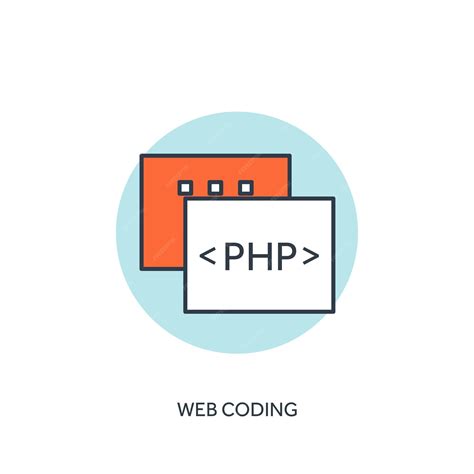 Premium Vector Flat Lined Document With Php Code Coding Programming