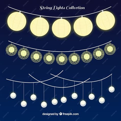 Free Vector Blue Background With Strings Lights