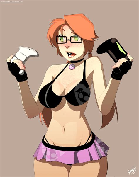 Rule 34 1girls Bra Choker Cleavage Controller Female Female Only