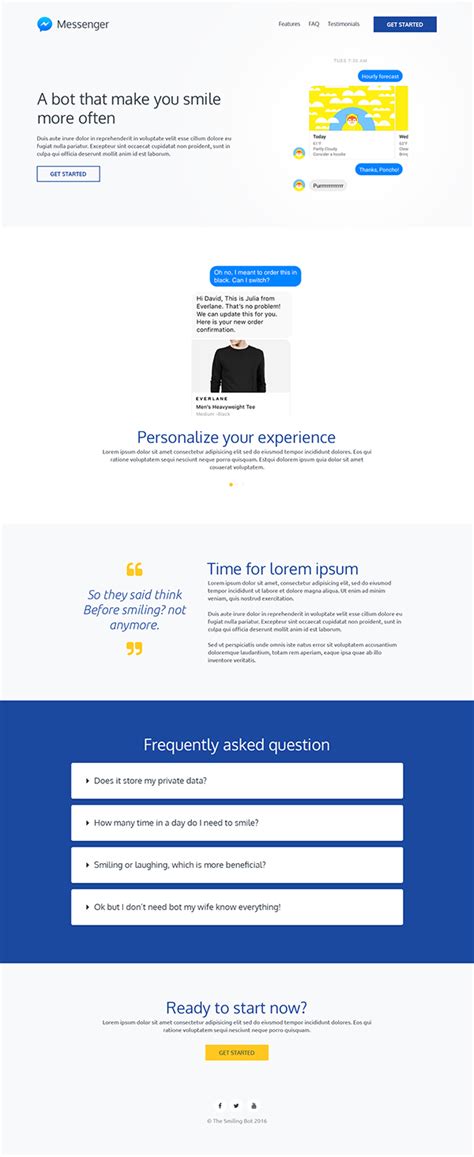 Gogo Free Bootstrap Template For Chatbot Landing Page Behance