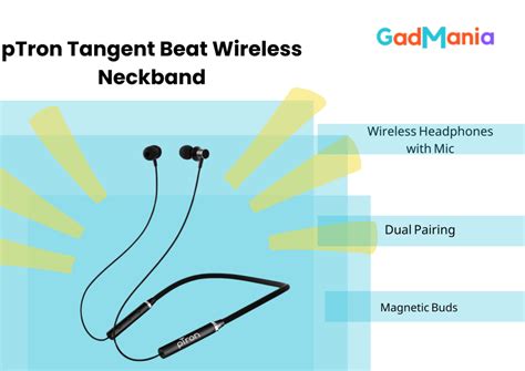 Ptron Tangent Beat Wireless Neckband Gadmania